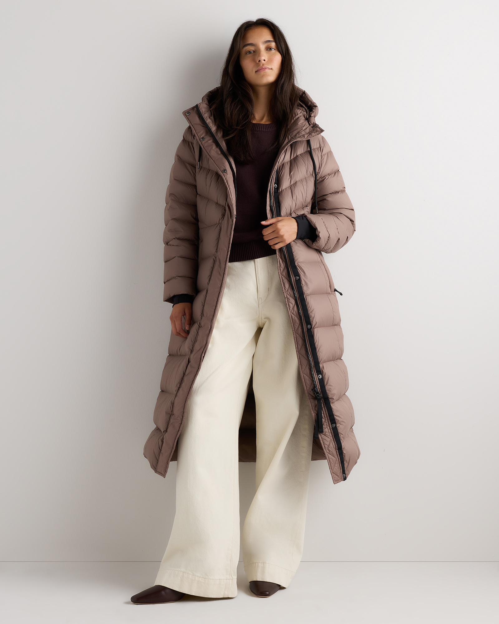 QUINCE Belted Puffer Maxi Coat